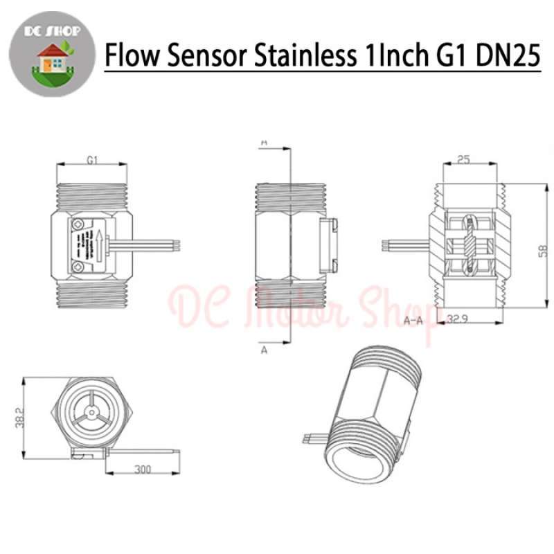 Promo Water Flow Meter Sensor Stainless 1 G1 Dn25 Hall Effect Sensor Diskon 5% Di Seller Odettee ...