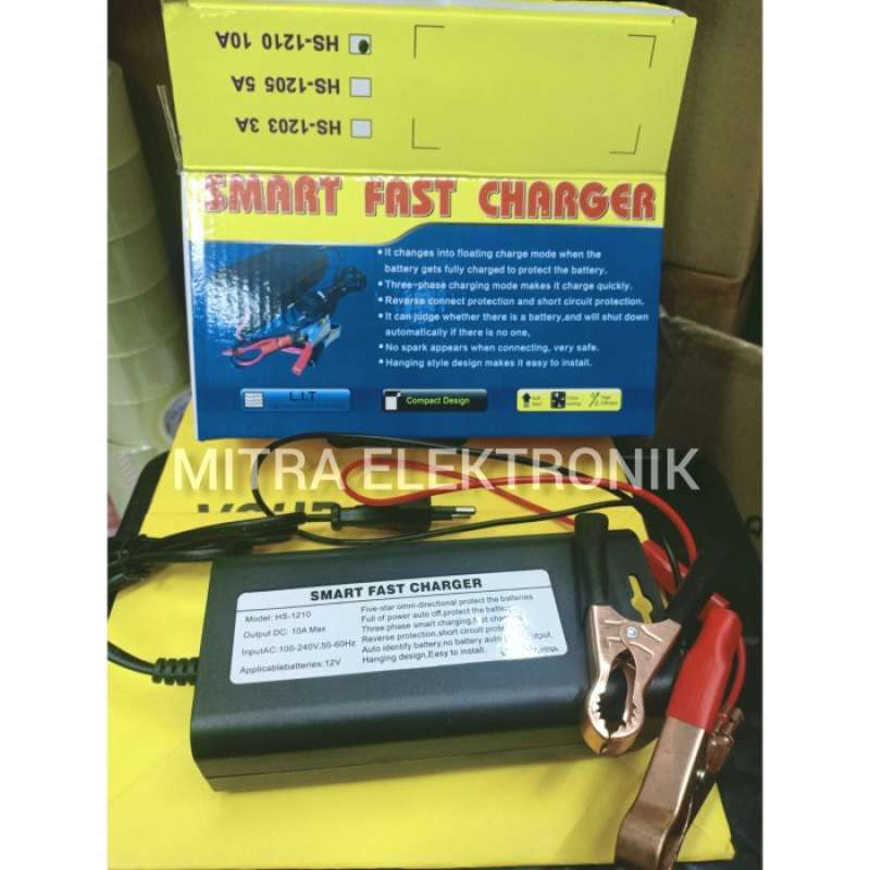 Promo Smart Fast Charger aki 12v 10a/ Casan ACCU 12 Volt 10 Ampere ...