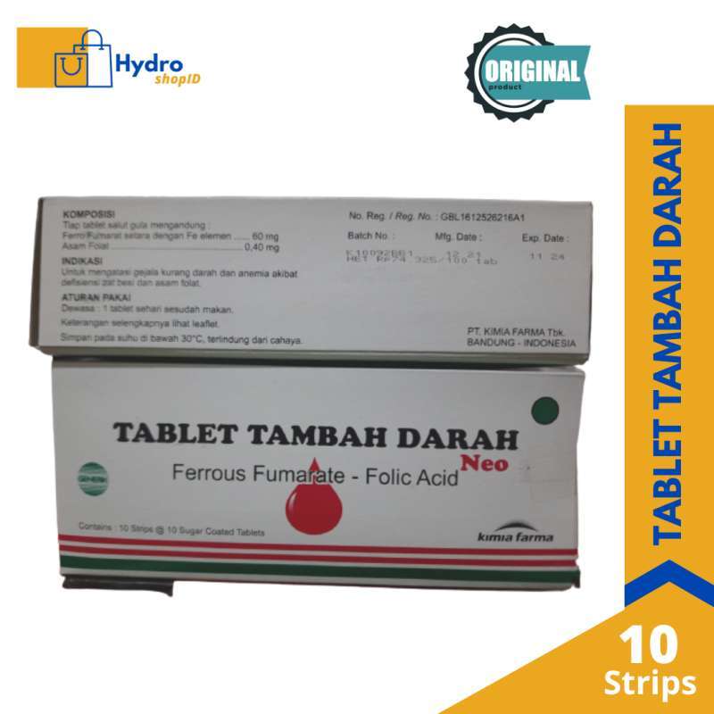 Jual Tablet Tambah Darah Neo Kimia Farma / Obat penambah darah 1 strip ...