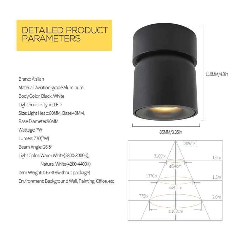 Jual Lampu Led Spotlight Adjustable Angle 7w 4000k Di Seller Baserba ...