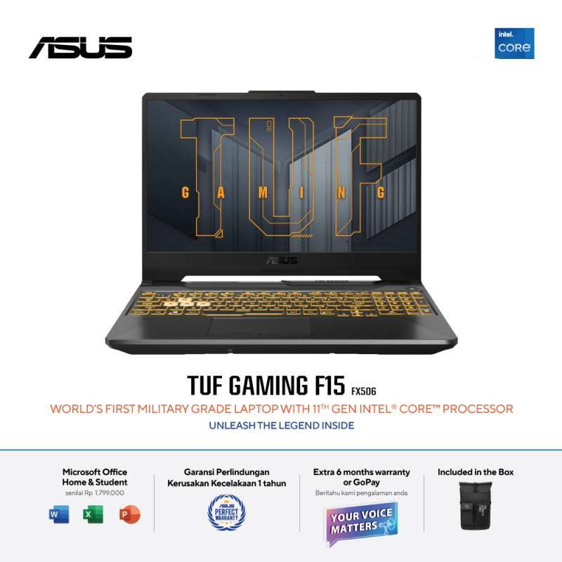 Jual ASUS TUF Gaming F15 FX506HC-I535B6T-O11 (Intel® Core™ i5-11400H ...