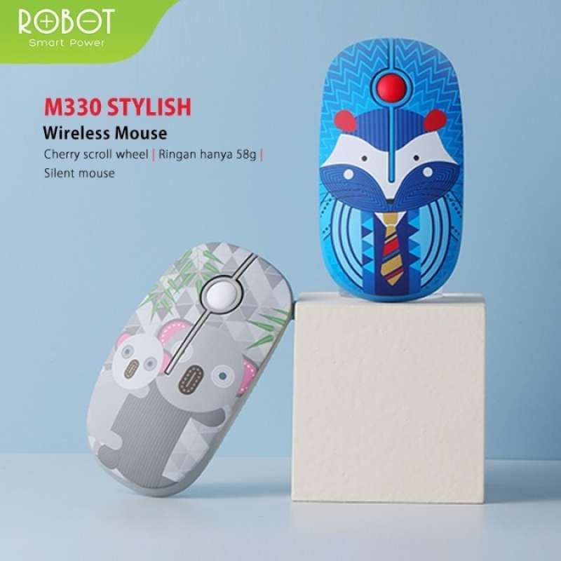 Promo ROBOT Mouse M330 Wireless 2.4GHz Silent Click Koala Hedgehog ...