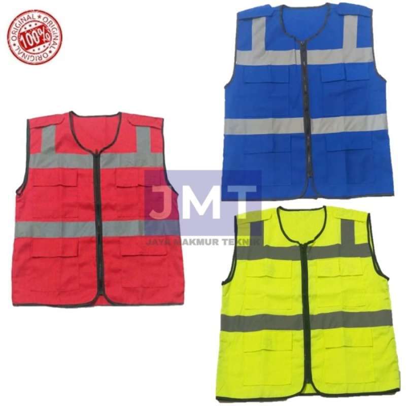 Promo Rompi Kain Drill 4 Kantong Proyek Safety Vest Diskon 46% di ...