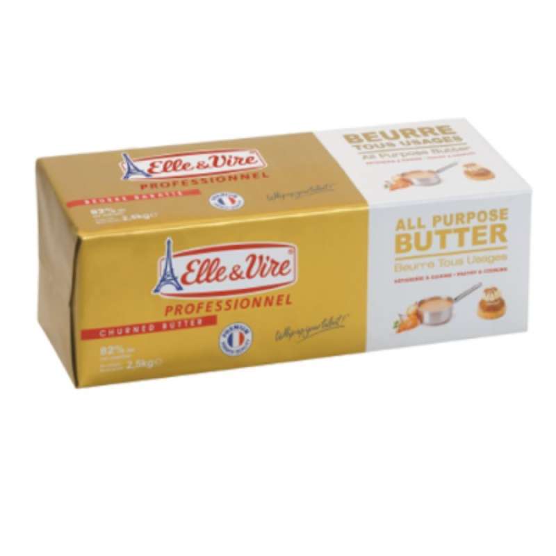 Promo Elle & Vire - All Purpose Churned Butter 2,5 Kg 82% Elle Vire ...