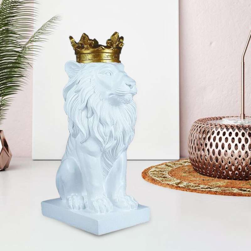 Promo Modern Lion Head Statue Animal Figurine Resin Craft for Desktop ...