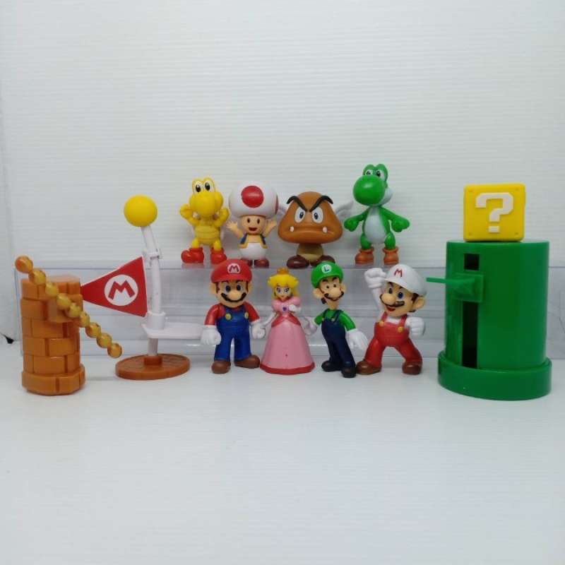 Jual Super Mario Bros Figure Set 18 Pajangan Mainan Miniatur Hiasan ...