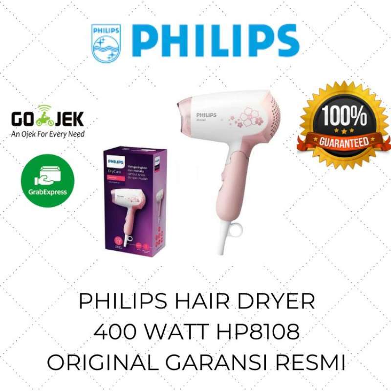 Jual Philips Hair Dryer Lipat HP 8108 Pengering Rambut Mini Kecil Low Watt Murah Original ...