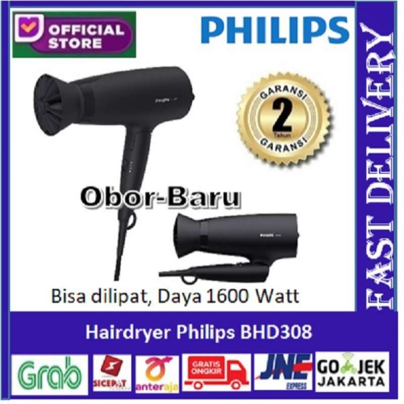 Promo Philips New Foldable Hair Dryer Bhd308 1600W Garansi Resmi 2 ...