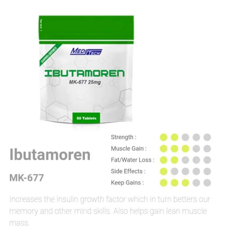 Promo PROMO OF THE YEAR IBUTAMOREN MEDITECH MK-677 HGH ORAL MK 677 IBUTAMOREN 50 TABS 25MG ORI ...