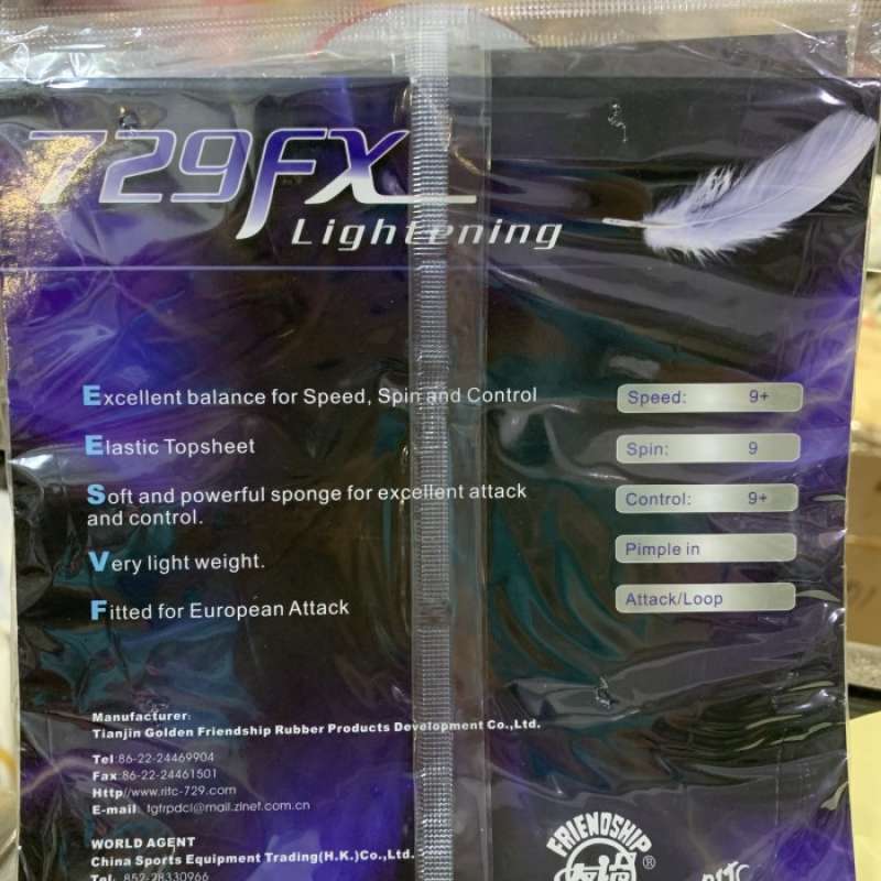 Jual Friendship/729 FX LIGHTENING Karet/rubber bet/bat ping pong ORI di Seller olahragaku store ...
