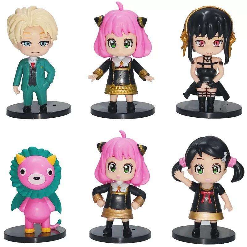 Jual spy x family set 6 anya loid yot forger spyxfamily figure - Hitam ...