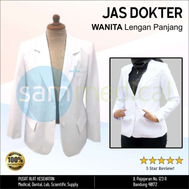 Jas Dokter Lengan Panjang Wanita Gratis Ongkir 🔥 Harga Murah Oktober 2025