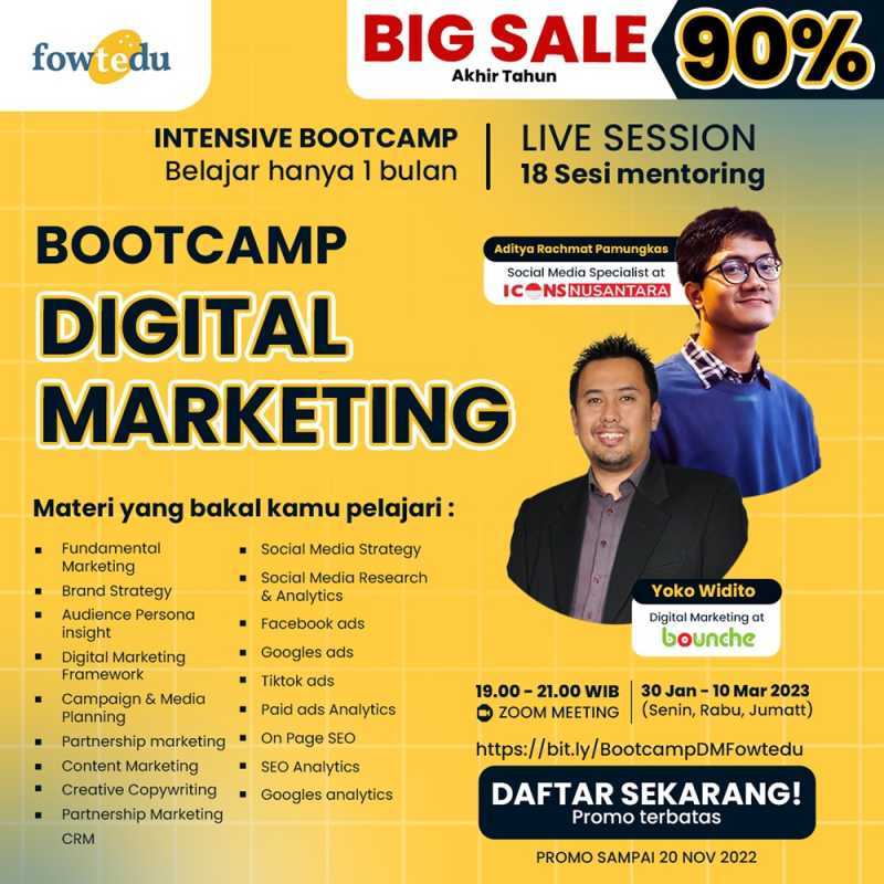 Jual Digital Marketing Bootcamp Package [15 Sesi] di Seller Fowtedu - Cakung Timur, Kota Jakarta ...