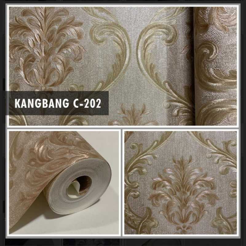 Promo Wallpaper premium dinding warna coklat motif batik Diskon 5% di ...