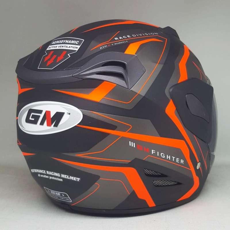 Jual Gm Fighter Gv2 Helm Half Face - M Black Matte Orange Di Seller ...