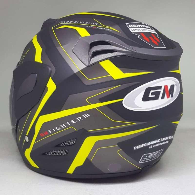 Jual Gm Fighter Gv2 Helm Half Face - L Matte Black Yellow Di Seller ...