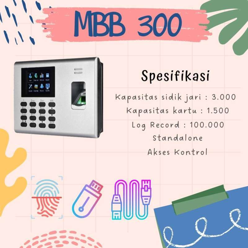 Jual Mesin Absensi Fingerprint MBB 300 di Seller Mesin Absensi MBB - Kebonsari, Kota Surabaya ...
