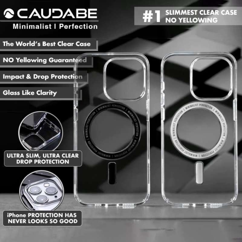 Jual Caudabe Lucid Clear Magsafe Case iPhone 14 Pro Max Plus Casing - Iphone 14 Charcoal Clear ...