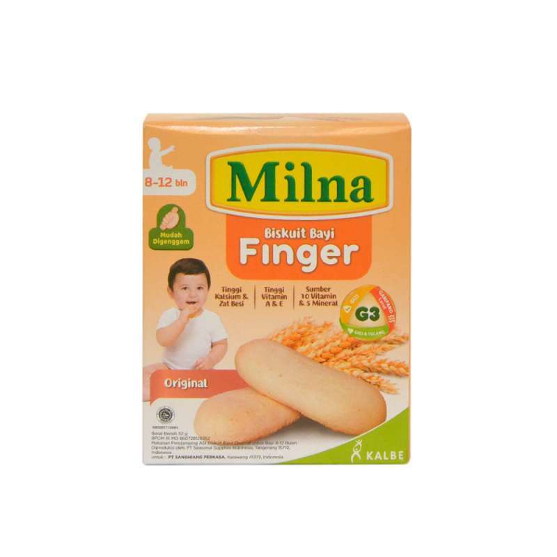 Jual Milna Biskuit Bayi Finger 8-12 Bulan Rasa Original [52gr] di ...