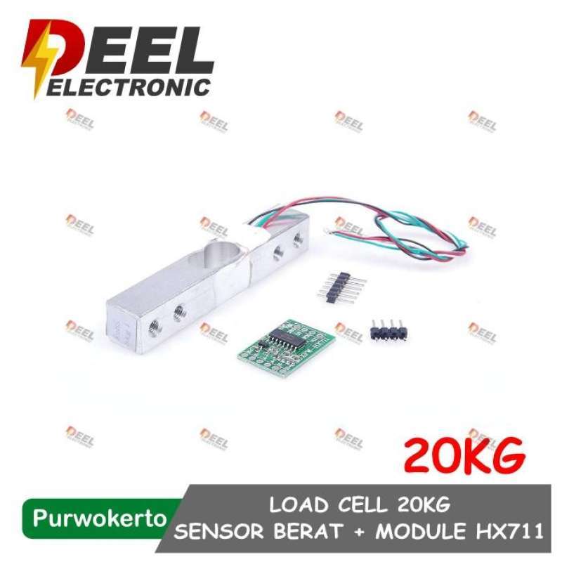 Jual LOAD CELL 20KG + HX711 MODULE SENSOR BERAT 20KG + HX711 WEIGHT ...