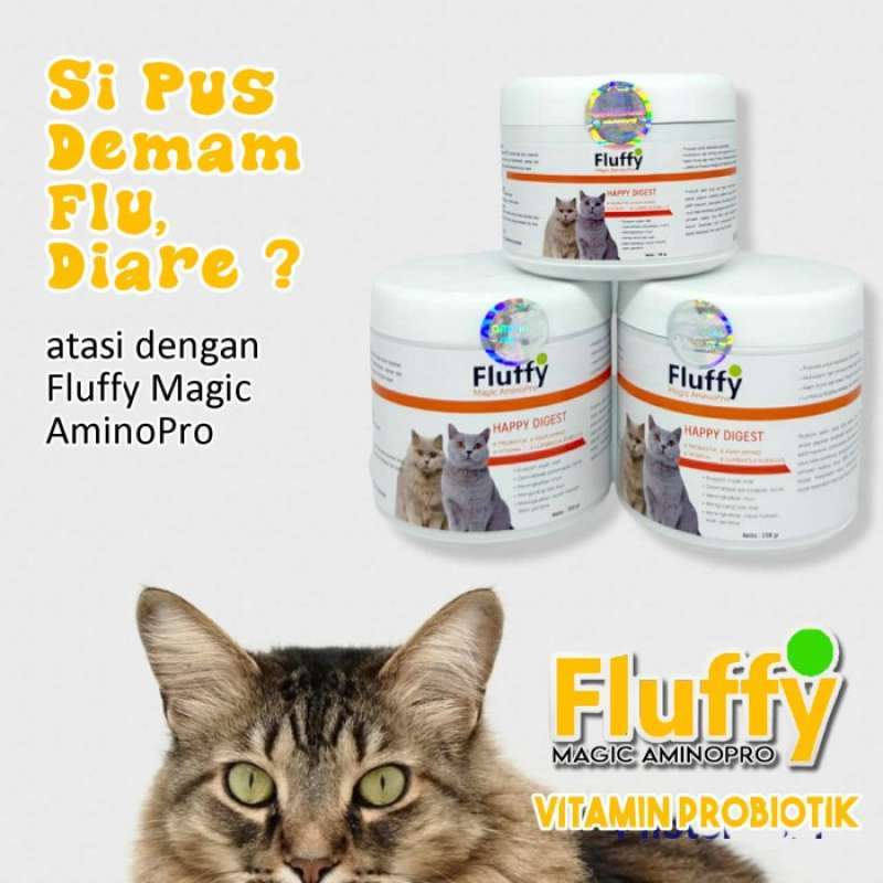 Jual Fluffy Magic Amino Pro - Vitamin Probiotik Kucing Cegah Flu Diare ...