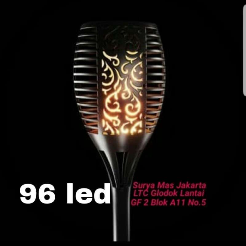 Promo Lampu taman solar panel tenaga matahari model obor api garden ...