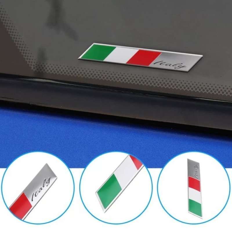 Promo Stiker Emblem Motor Mobil Bendera Itali Italia Logo Italy ...