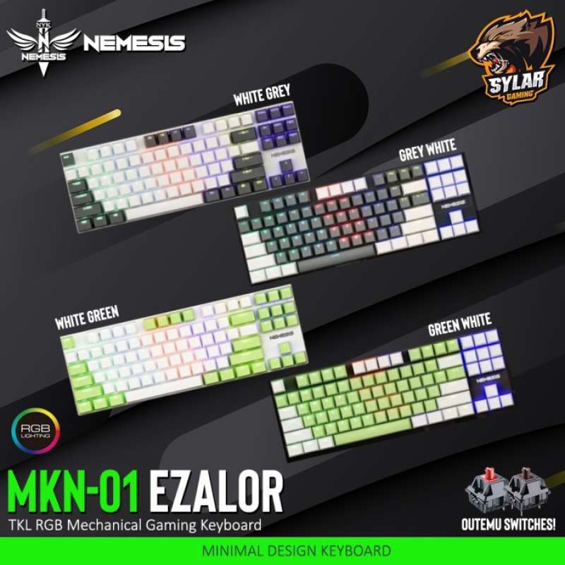 Jual NYK MKN-01 Ezalor TKL Rainbow RGB Mechanical Gaming Keyboard ...