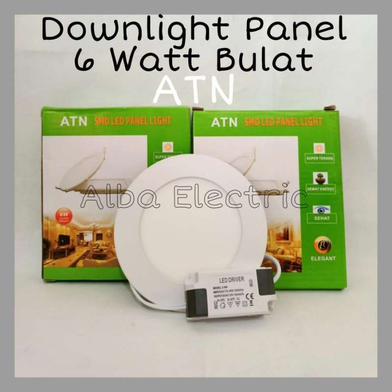 Jual Downlight panel 6w bulat/Downlight led inbow 6W Atn putih di ...