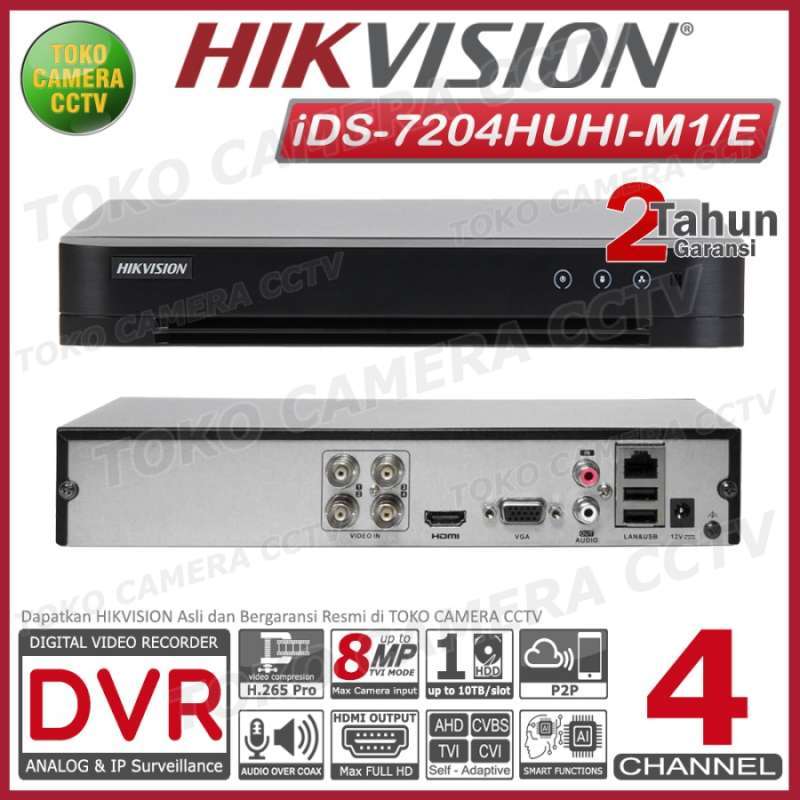 Jual Dvr Hikvision 4 Channel Ids-7204huhi-m1/e Dvr 4ch 5mp 8mp Di ...