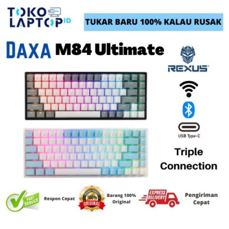Jual Rexus Daxa M84 Ultimate Wireless Bluetooth Wired Gaming RGB ...