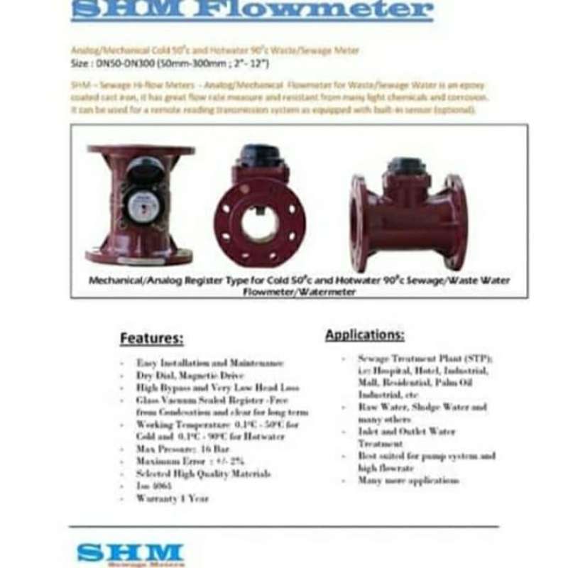 Jual Flowmeter Air Kotor 6 Flowmeter Air Limbah Shm Size 150mm Di ...