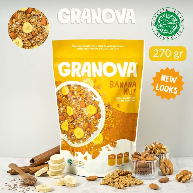 Promo Granova Banana Nut by Granova 100g / 270g - Sereal Granola, Menu ...