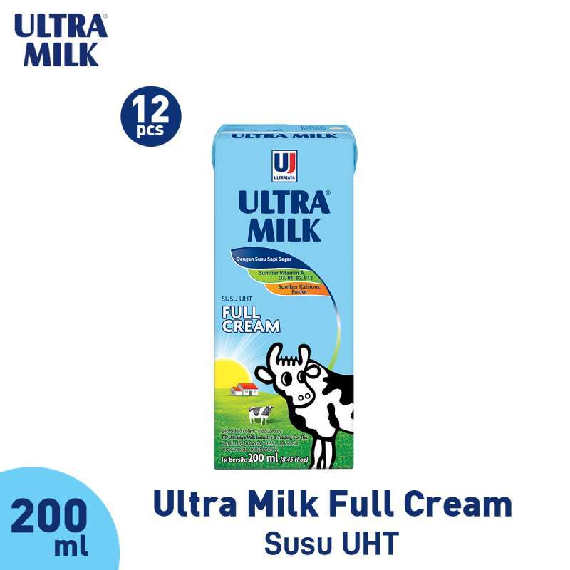 Jual Ultra Milk Susu UHT Full Cream [12x200mL] di Seller Ultra Milk Official Store - Rawa Terate ...