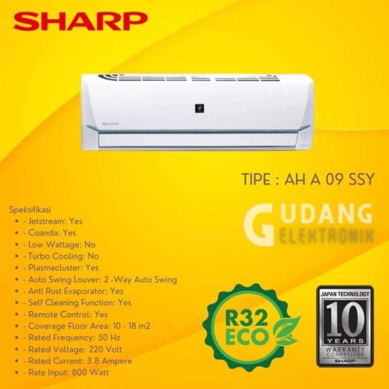 Jual Ac Sharp 1 Pk - Ah-ap 09 Ssy - Plasmacluster + Pemasangan Di Seller Sinar Baru Jakarta ...