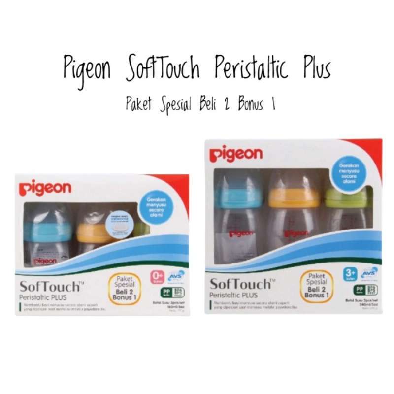 Jual Pigeon Softtouch Bottle Peristaltic Plus Paket Buy2 Get1 / Botol Susu di Seller Nizar Store ...