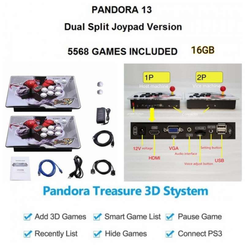 Promo Pandora Dual Split Gamepad Version 16gb - Retro Game Console ...