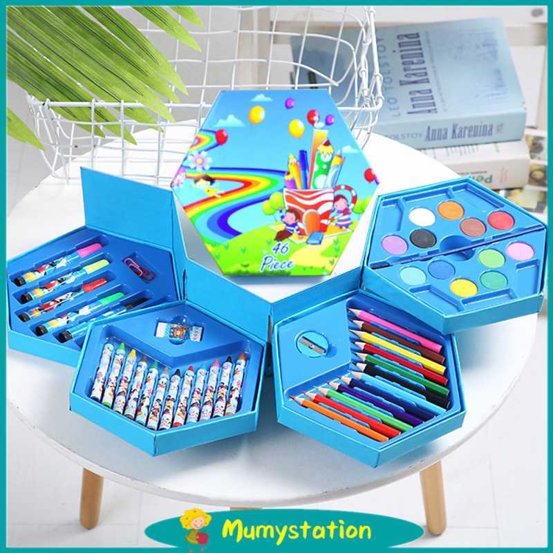 Jual Mumystation Crayon Box Set 46pcs Alat Set Menggambar Melukis