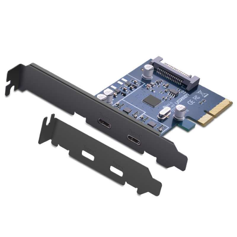 Promo Ugreen Adapter Pcie To 2x USB Type C 10 Gbps Pci-E X4/8/16 ...