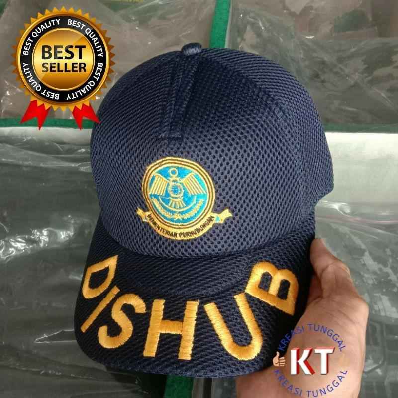 Jual topi dishub logo dan tulisan bordir timbul 3D di Seller ...