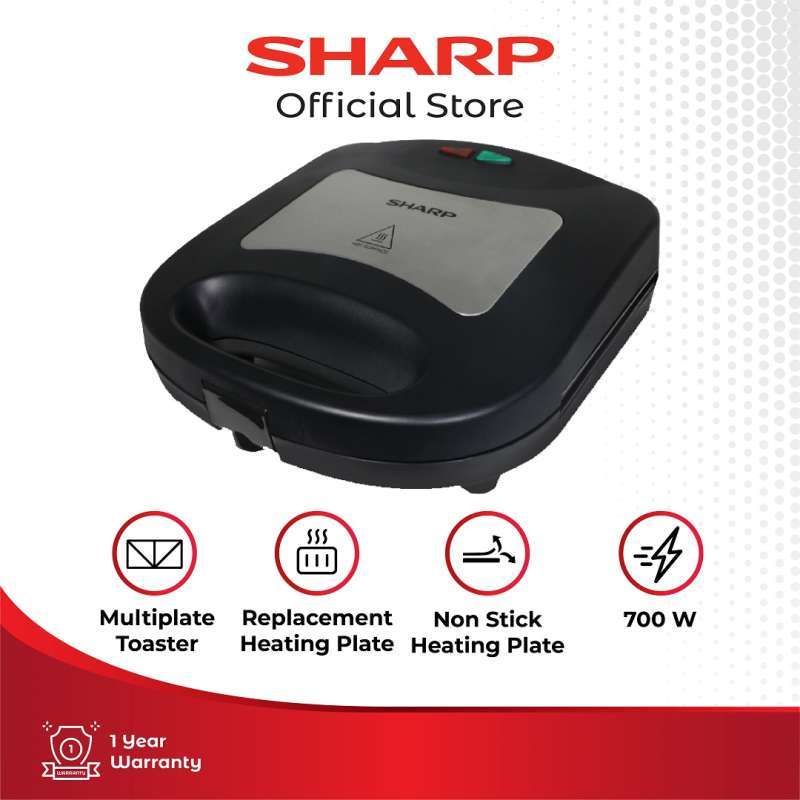 Promo Sharp Kzs-71(bk) Sandwich Toaster Libre Multiplate Non Stick 700 ...