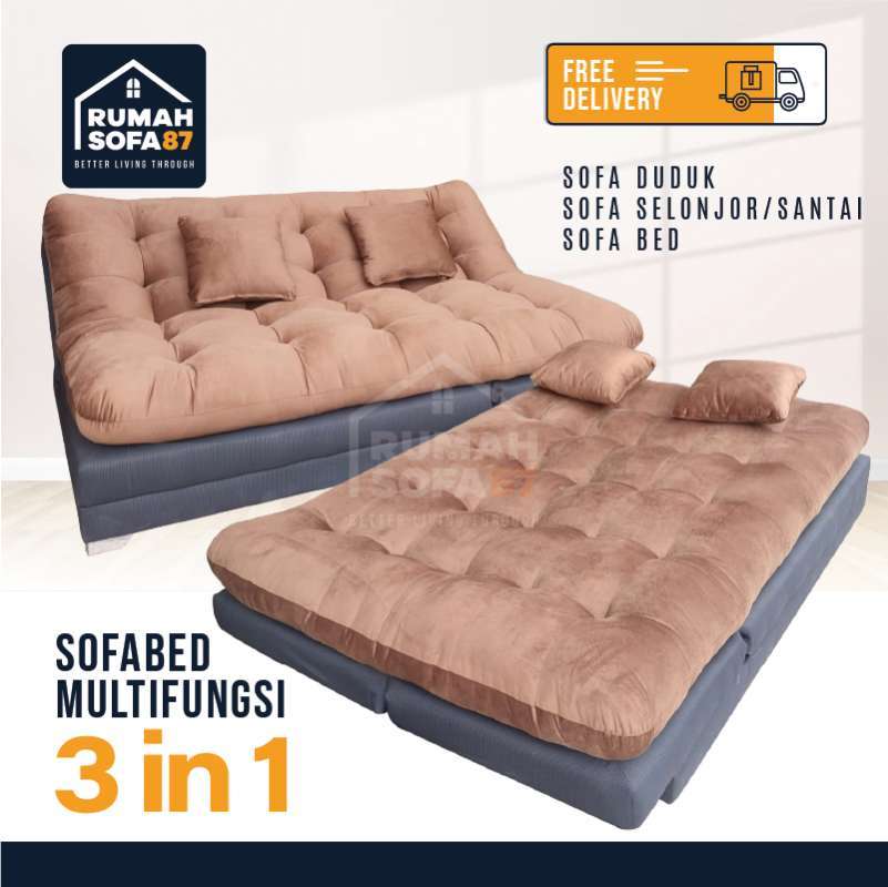 Jual Sofa Bed 3in1/ Sofa Multifungsi / Sofabed Minimalis / Sofabed Bludru Di Seller Rumah Sofa ...