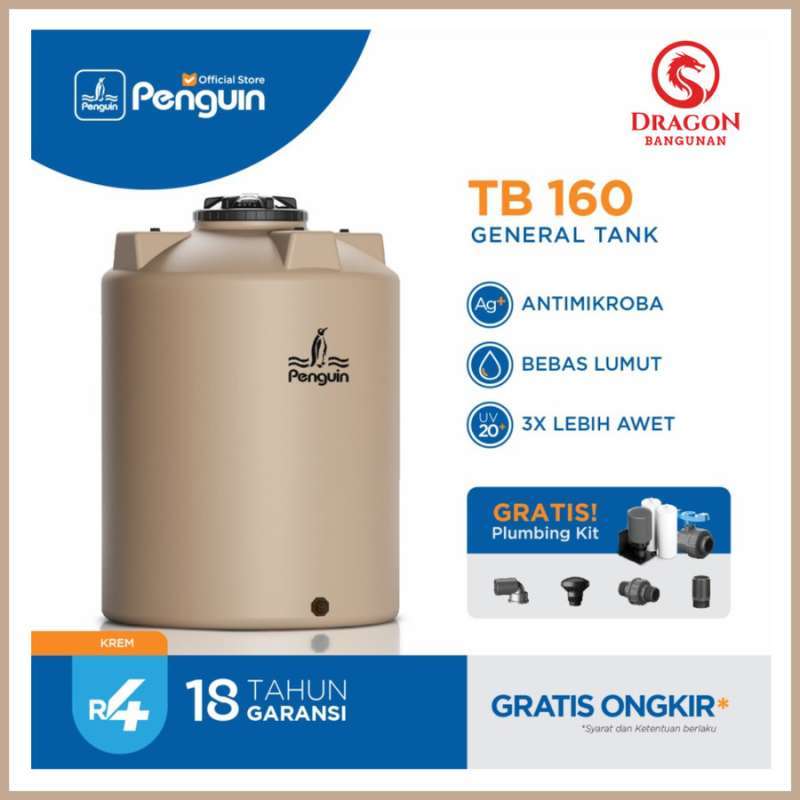 Jual Tangki Air Penguin Tb 160 / Toren Air Penguin 1550 Liter / Tandon ...