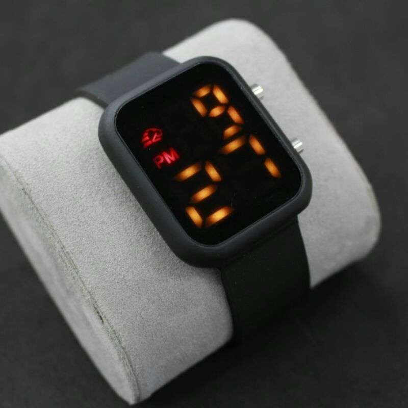 Jual LED digital jam tangan wanita LED watch digital strap Rubber LED ...