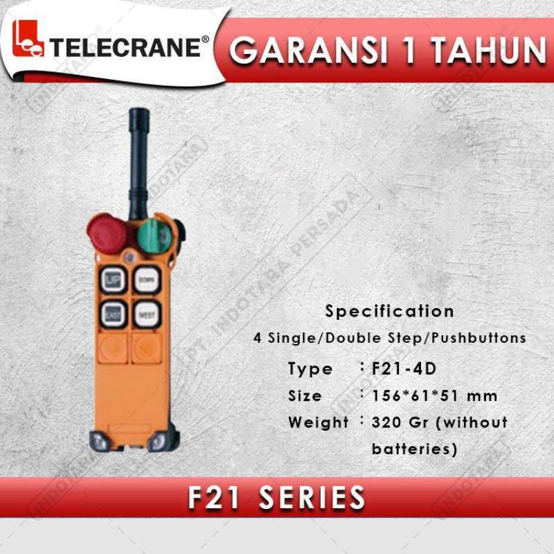 Jual Telecrane Remote Controller F21 4D Single Speed di Seller PT ...