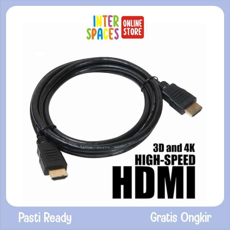 Promo Kabel Hdmi To Hdmi Full Hd 4080 4k High Speed Warna Hitam Diskon ...