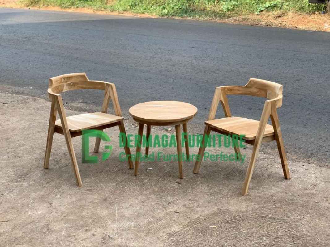 Jual Set Teras Kursi A Gunung Meja Bulat Retro Kayu Jati Kopi Cafe ...