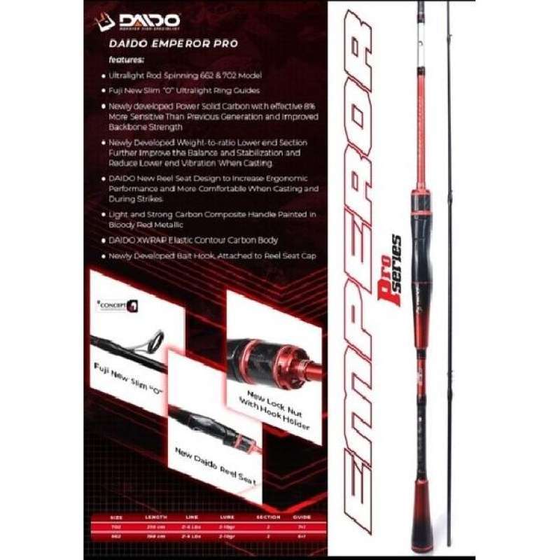 Jual Joran Ul Daido Emperor Pro Series 662 702 Carbon Solid Fuji Guide Di Seller Sinar Fishing ...