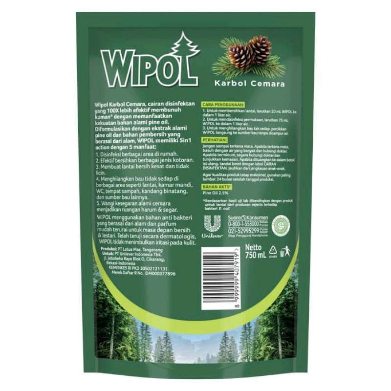 Promo Wipol Karbol Cemara 750ml Diskon 3% di Seller Pak wal - Sukaragam ...