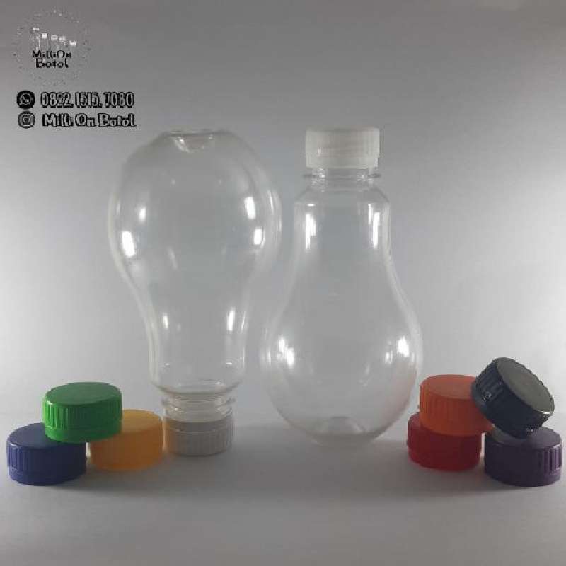 Jual Botol Plastik PET Bohlam 320 ml / Botol Kemasan Unik 320ml - Isi ...